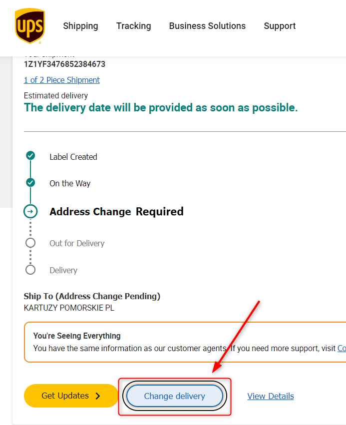 Updating Your UPS Delivery Information | FANATEC